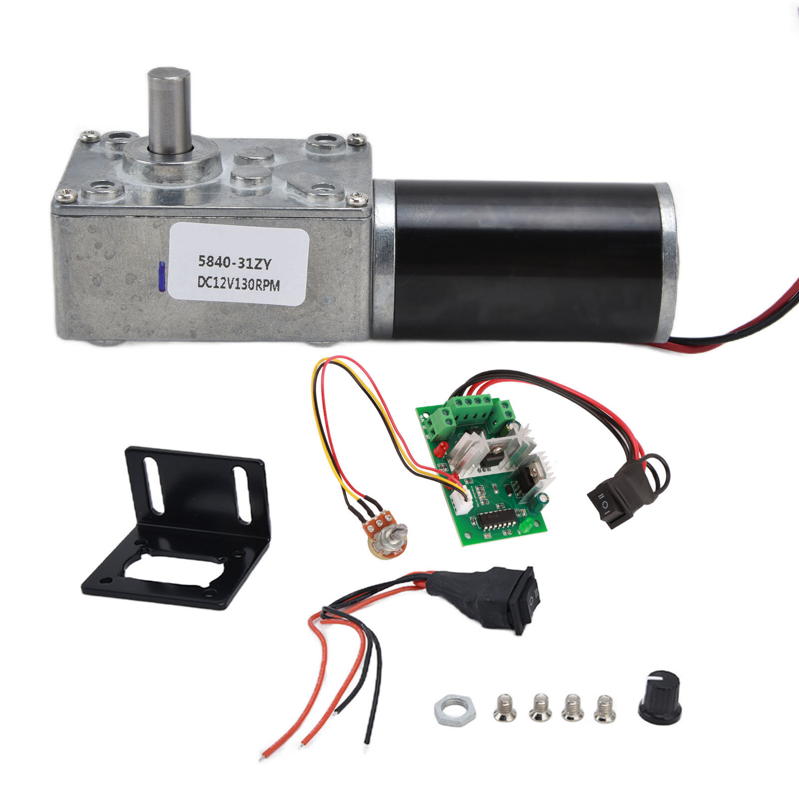 Мотор редуктор червячный турбо 12в с валом 8мм 5840 31zy12v130rpm