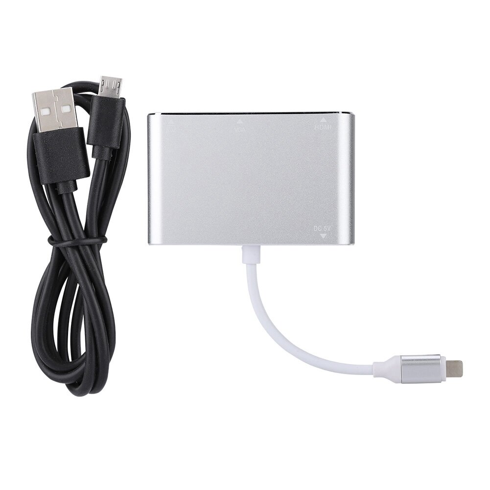 Lightning to HDMI+VGA+Audio HUB Adapter Converter For iPhone5/5S 6/6S 6plus 6splus 7/ipad4/ipad