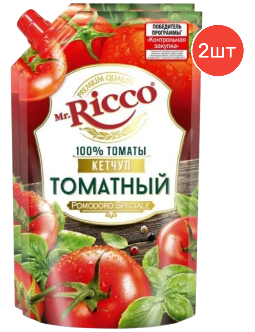 Кетчуп "Томатный" "Mr.Ricco" Pomodoro Speciale", дой-пак, 300 г х 2 шт.