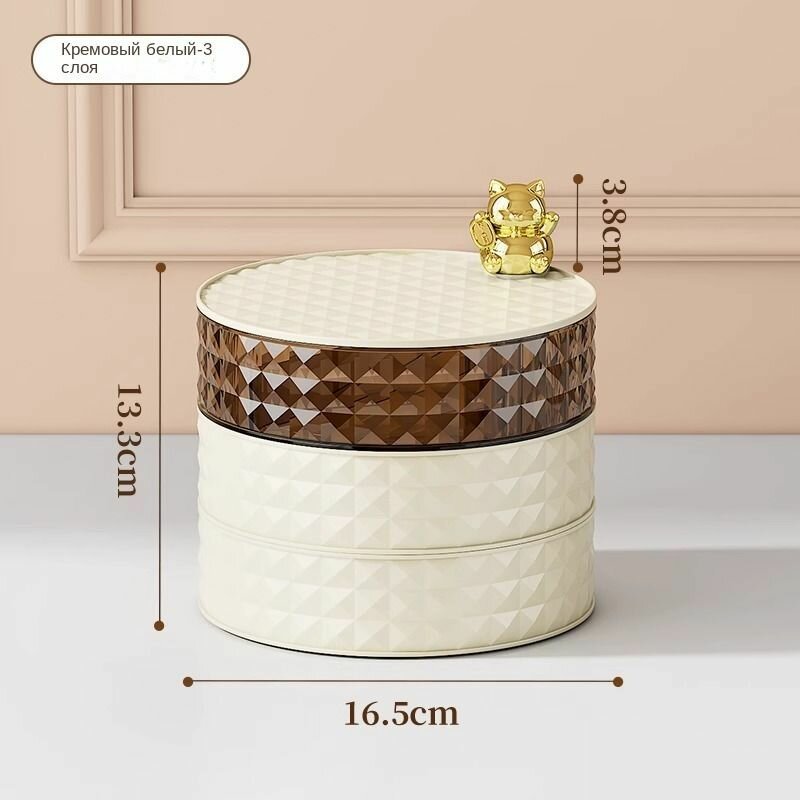 Многослойная вращающаяся тарелка с фруктами, конфетами, сухофруктами, коробкой для хранения закусок