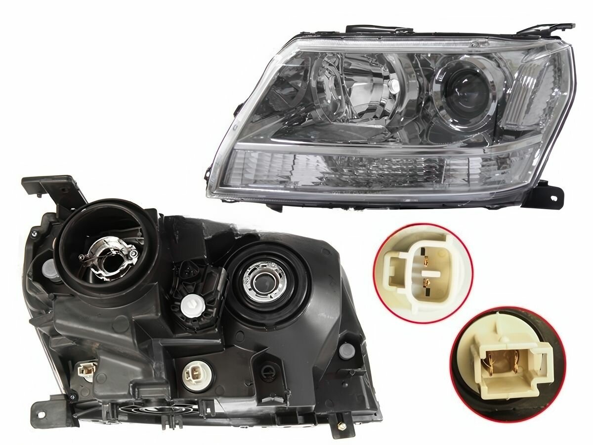 Фара левая, галоген, с электрокорректором (Евросвет) для Сузуки Эскудо, Гранд Витара арт ST2181135LLDEM SAT