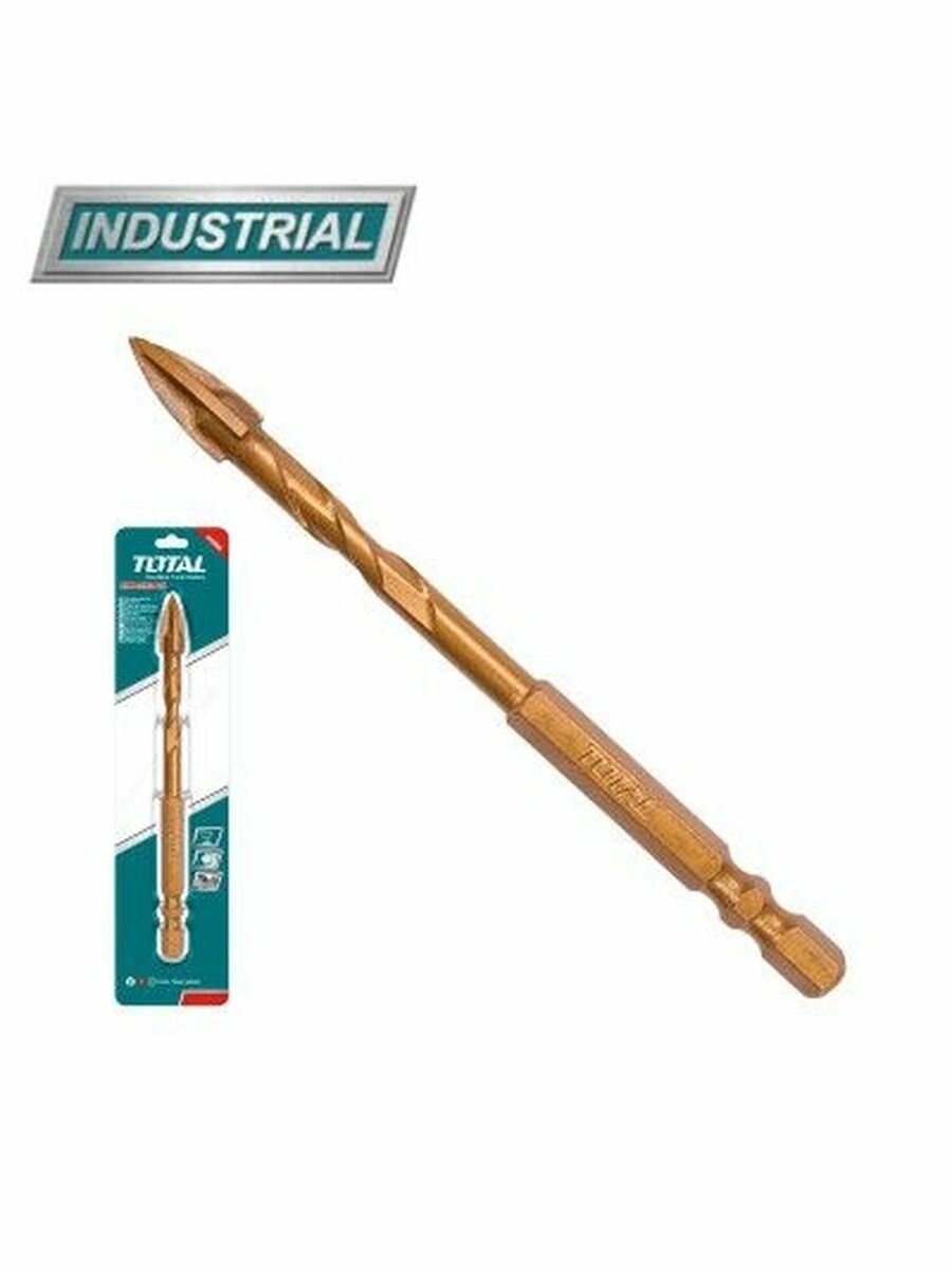 Сверло TOTAL TACG201012, по плитке, стеклу, металл, 10х85 мм