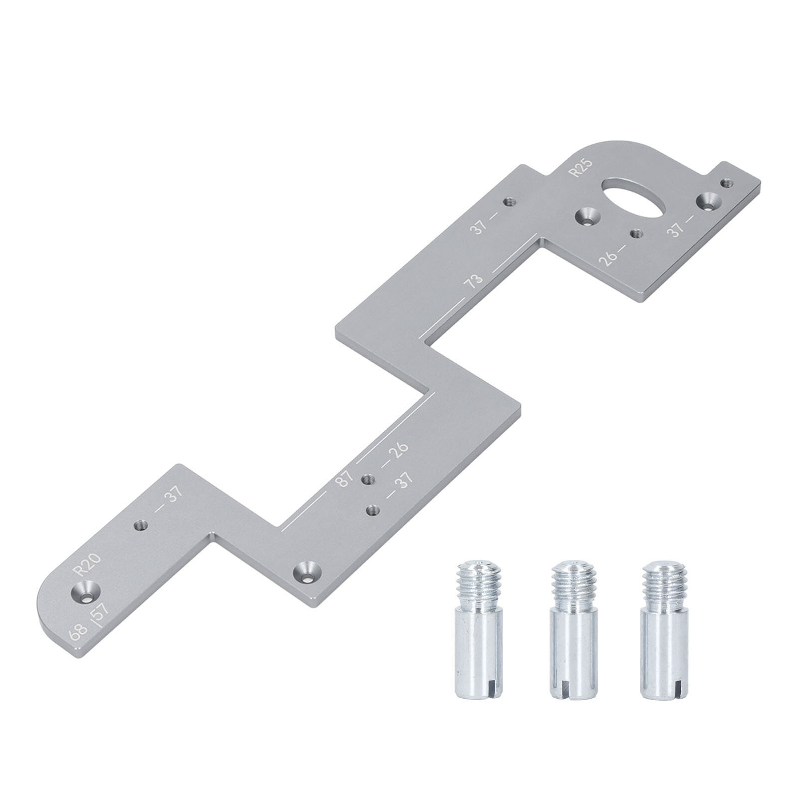 Шаблон для фрезера под петли 6мм (алюм. сплав, серебро)