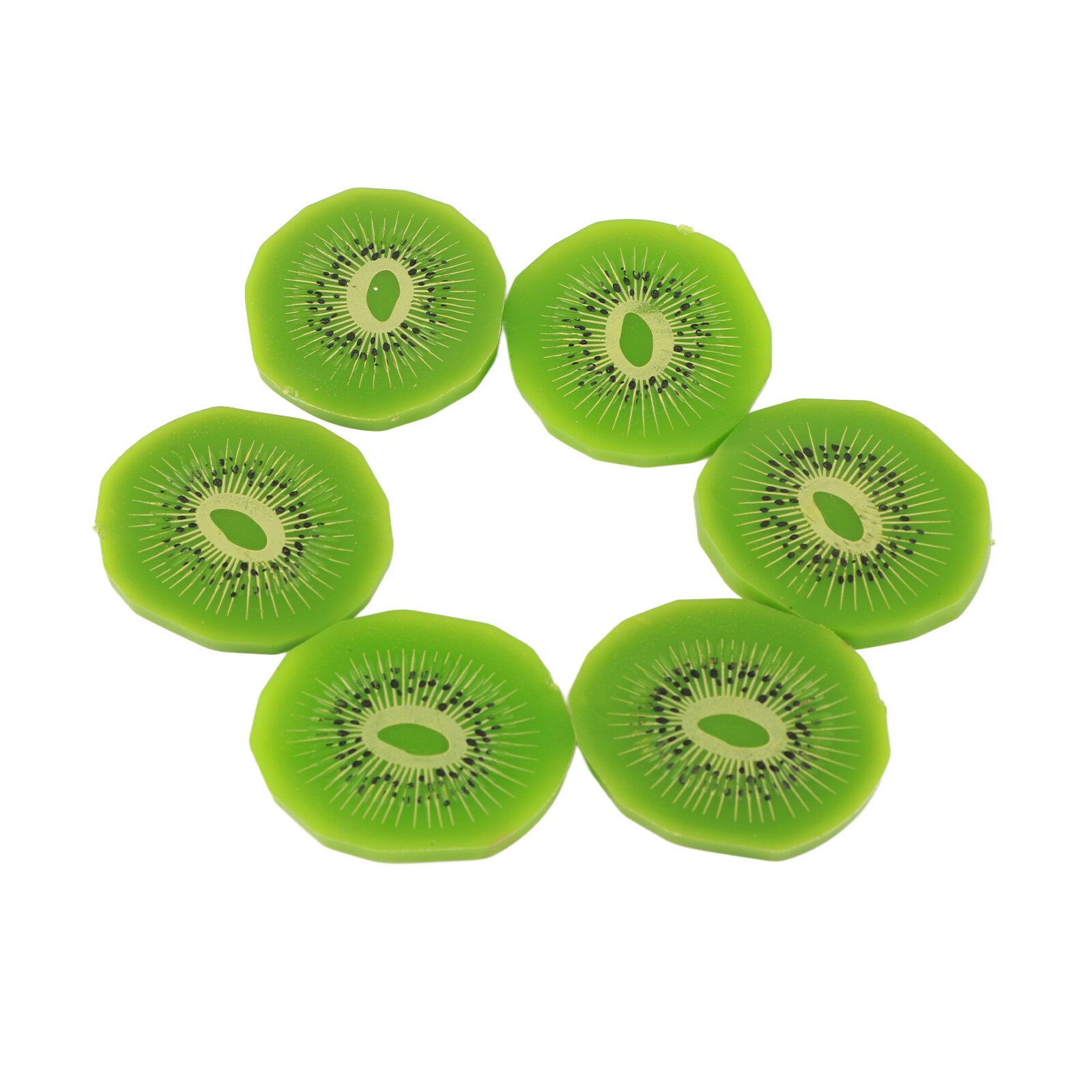 Имитацияломтиковфруктов: клубника, киви, арбуз, кубикильда.