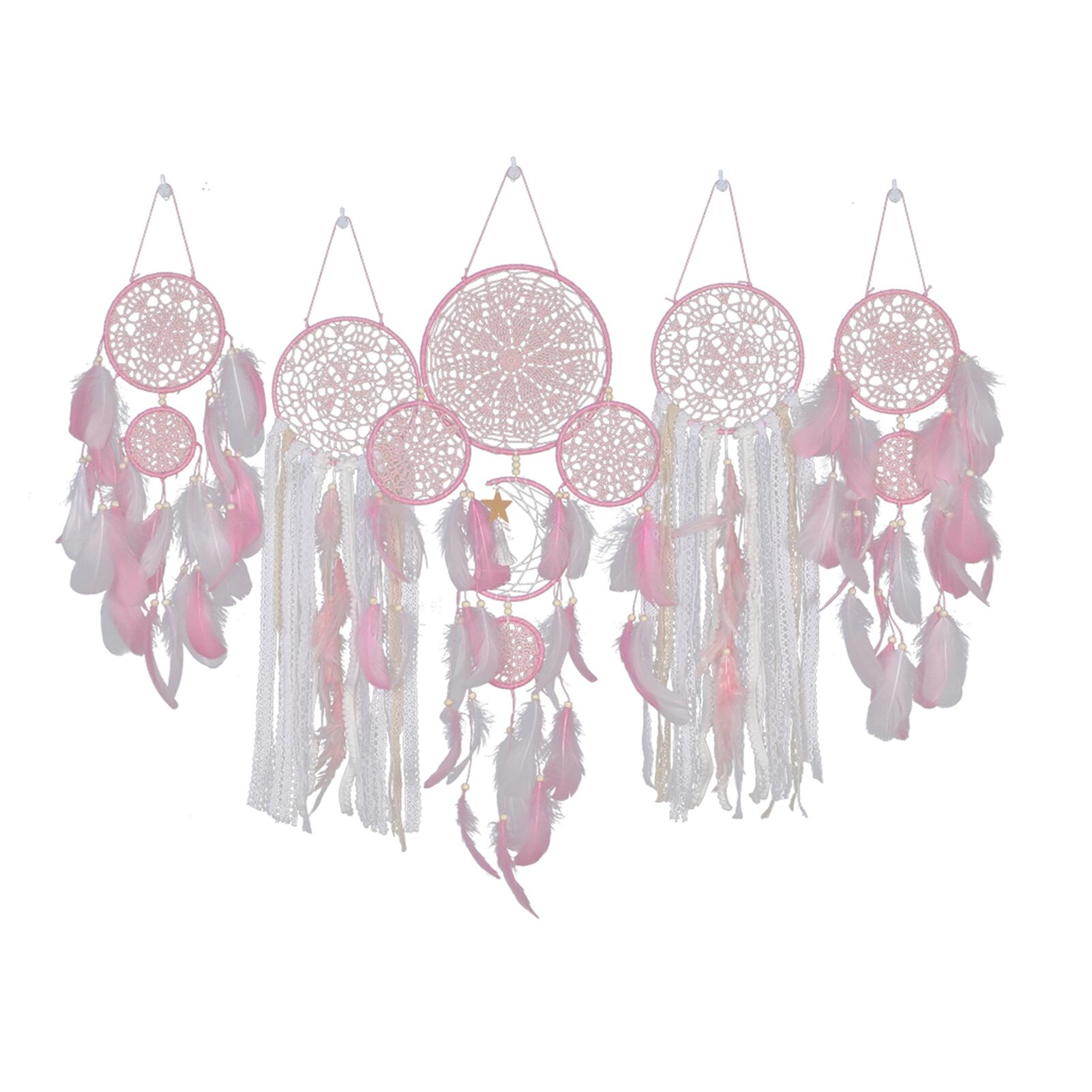 Прикроватный ловчик мечты луна и звезда настенный украшение висячих декор