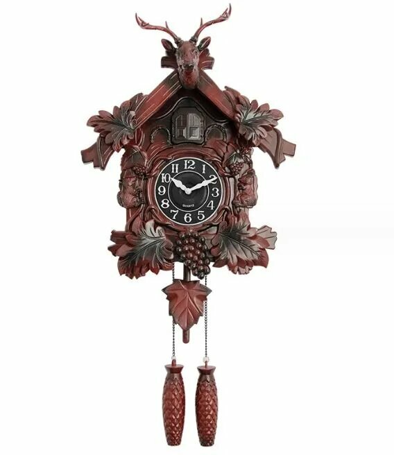 Часы Zldrill, настенные, кварцевые, дерево, коричнево-красные