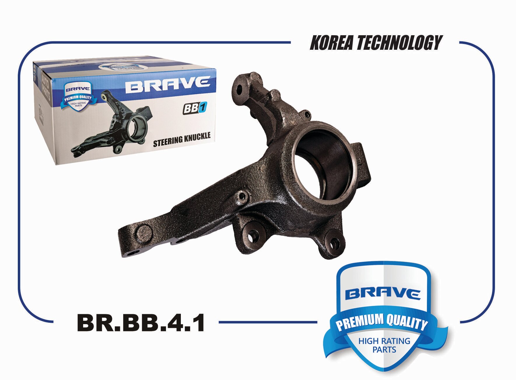 Кулак поворотный передний левый для ВАЗ Лада Ларгус, Рено Логан арт BRBB41 Brave