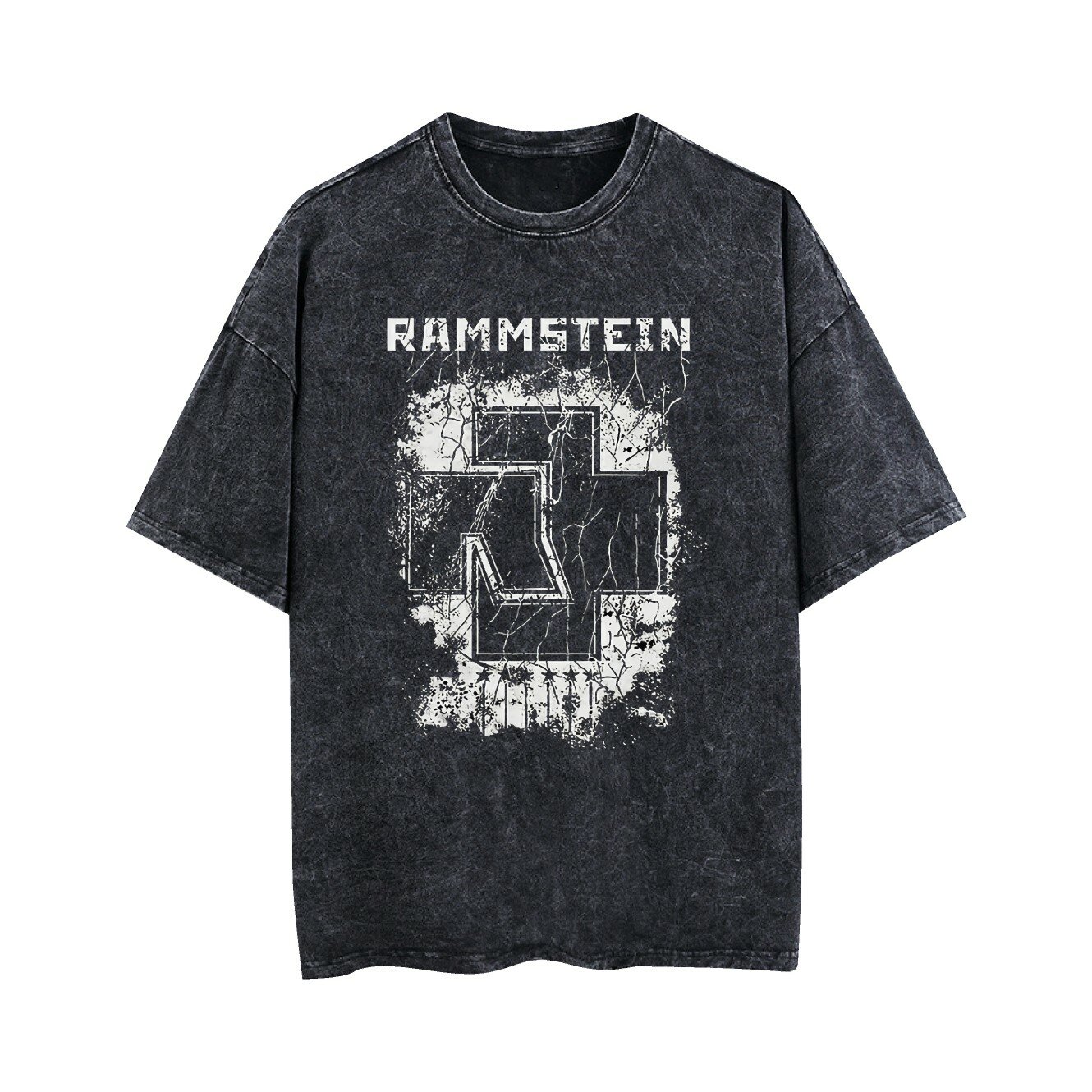 Ретро-футболка Rammstein Sechs Herzen Die Brennen Черный ретро-костюм с коротким рукавом