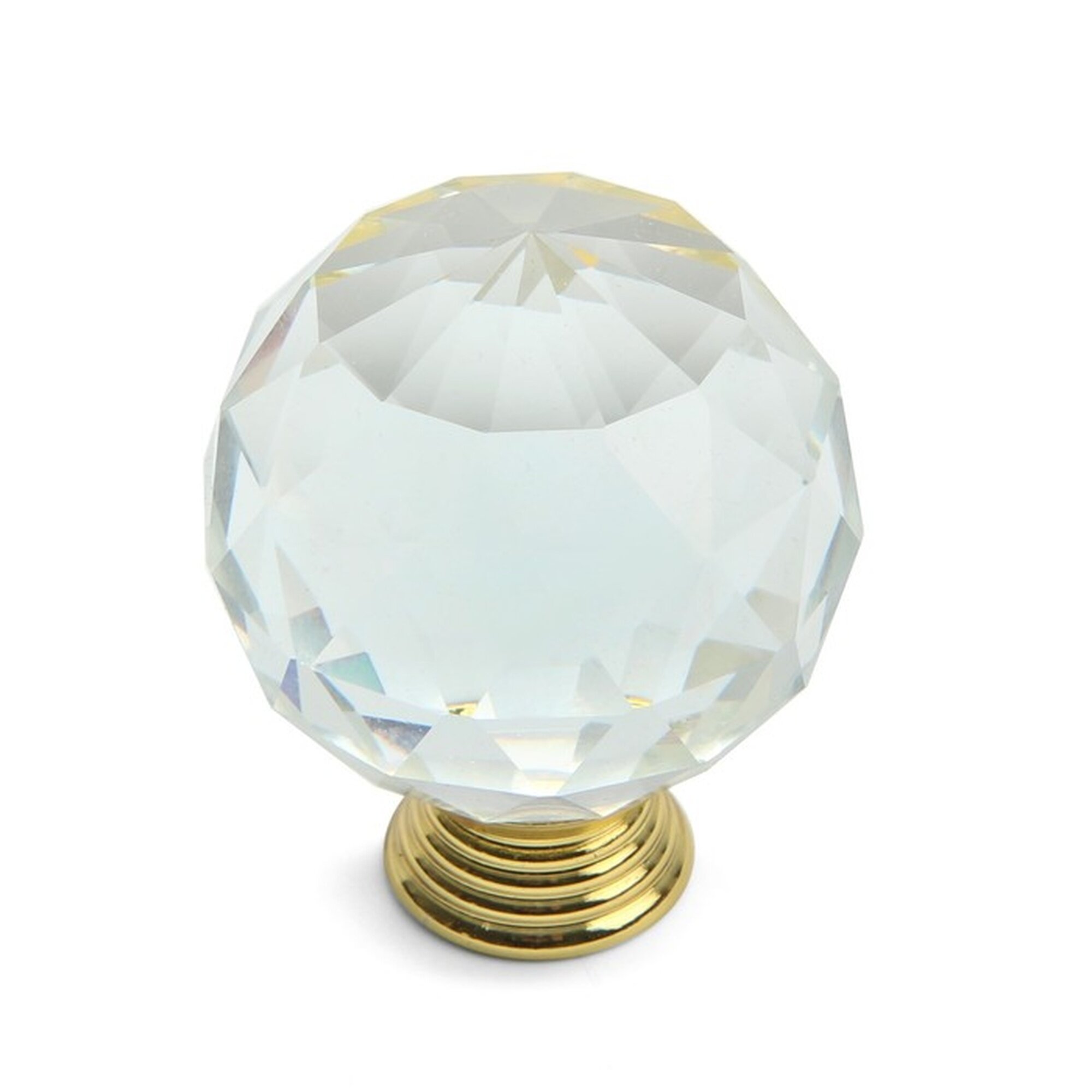 Мебельные ручки CAPPIO "Алмаз", стеклянные, прозрачные, 8 штук