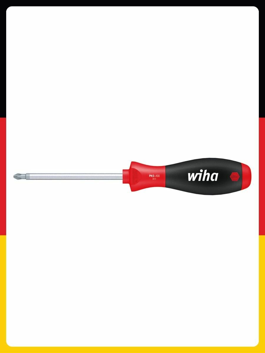 Отвертка Wiha SoftFinish Phillips с круглым жалом PH2 x 300 мм