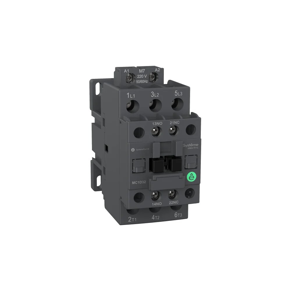 Systeme Electric Контактор MC1D 3п 25А кат. 220В AC 1НО+1НЗ SE MC1D25M7
