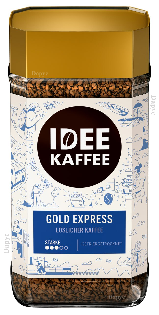 Кофе растворимый IDEE KAFFEE Gold Express, сублимированный 200г