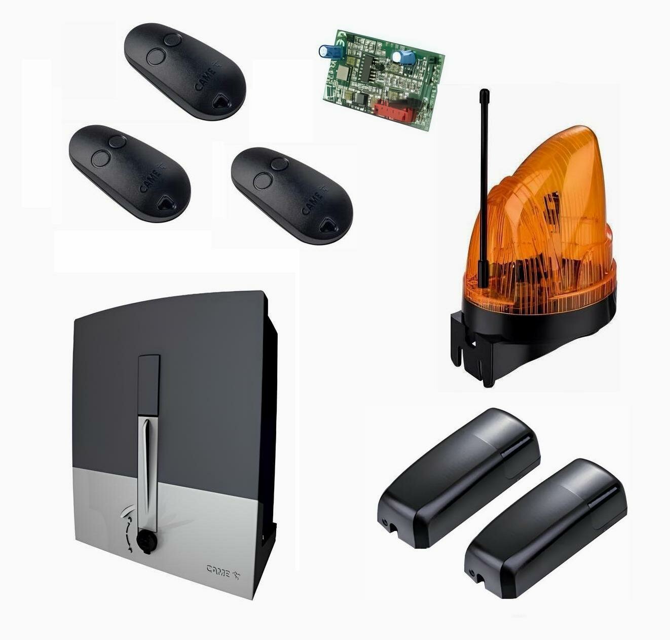 Автоматика для откатных ворот BXL04AGS FULL-K2-Т3, комплект: привод, радиоприемник, 3 пульта, фотоэлементы, лампа