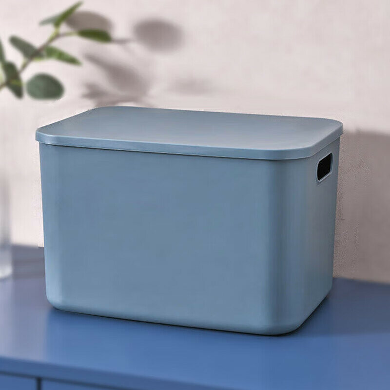 Youjia Liangpin Storage Box, Desktop Multi-Purpose Organizer, Japanese-Style Simple Clutter Box, Small Storage Container, Blue, Large Size