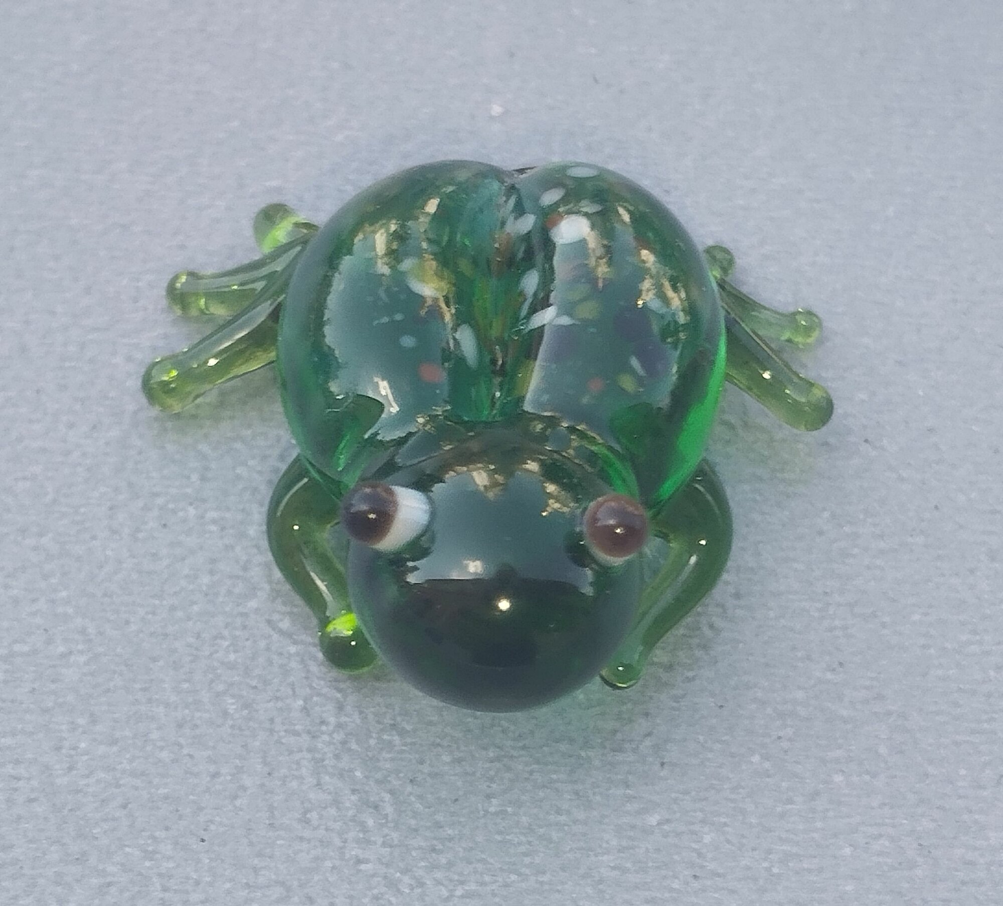 Стеклянная микро фигурка лягушка