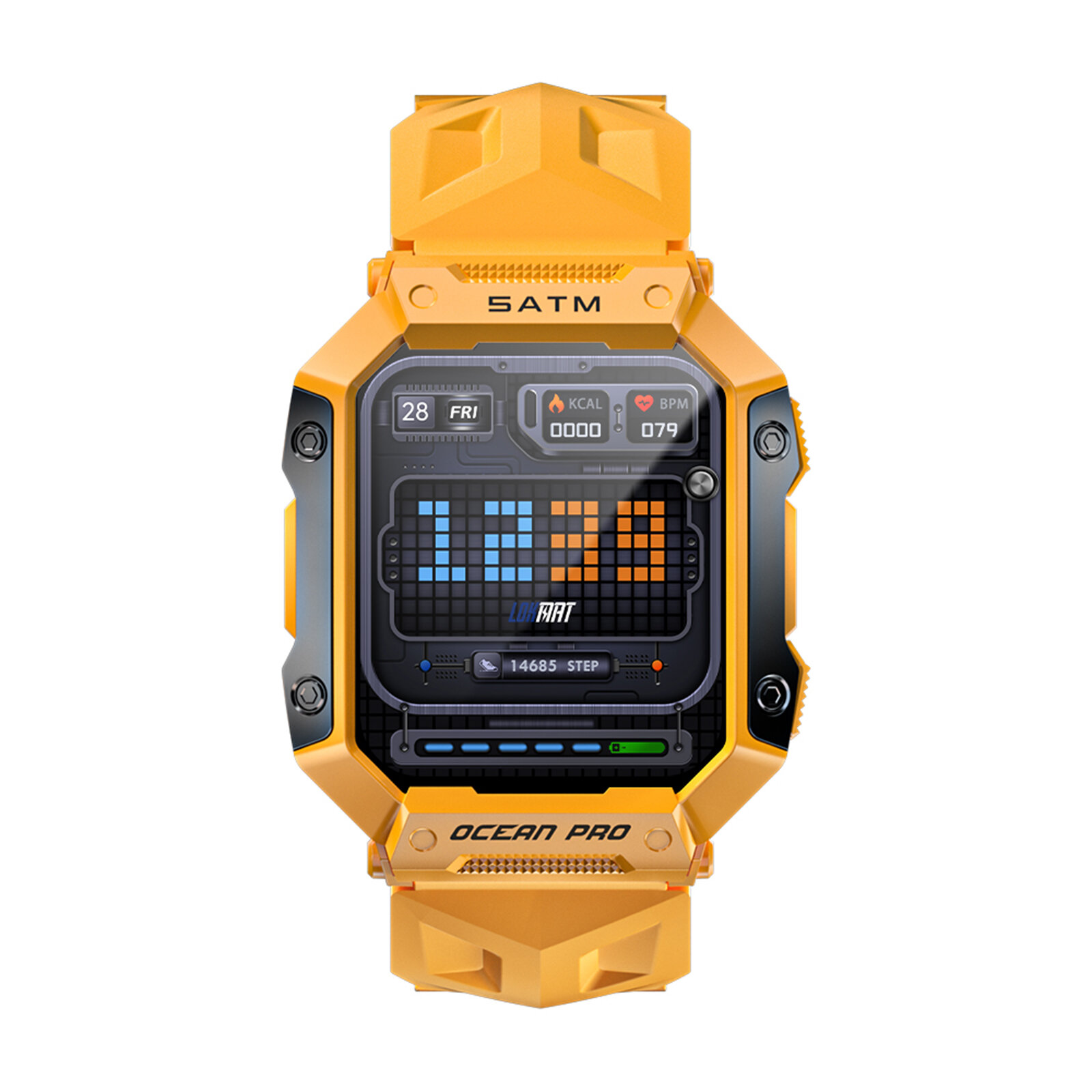 LOKMAT OCEAN PRO Smart Bracelet Sports Watch 1.85-Inch TFT LED FullTouch Screen Fitness Tracker IP68 Waterproof Sleep/Heart Rate/Blood Pressure Monitor Multiple Mode Notification/Call/Sedentary Reminder Remote Camera Compatible with Android iOS