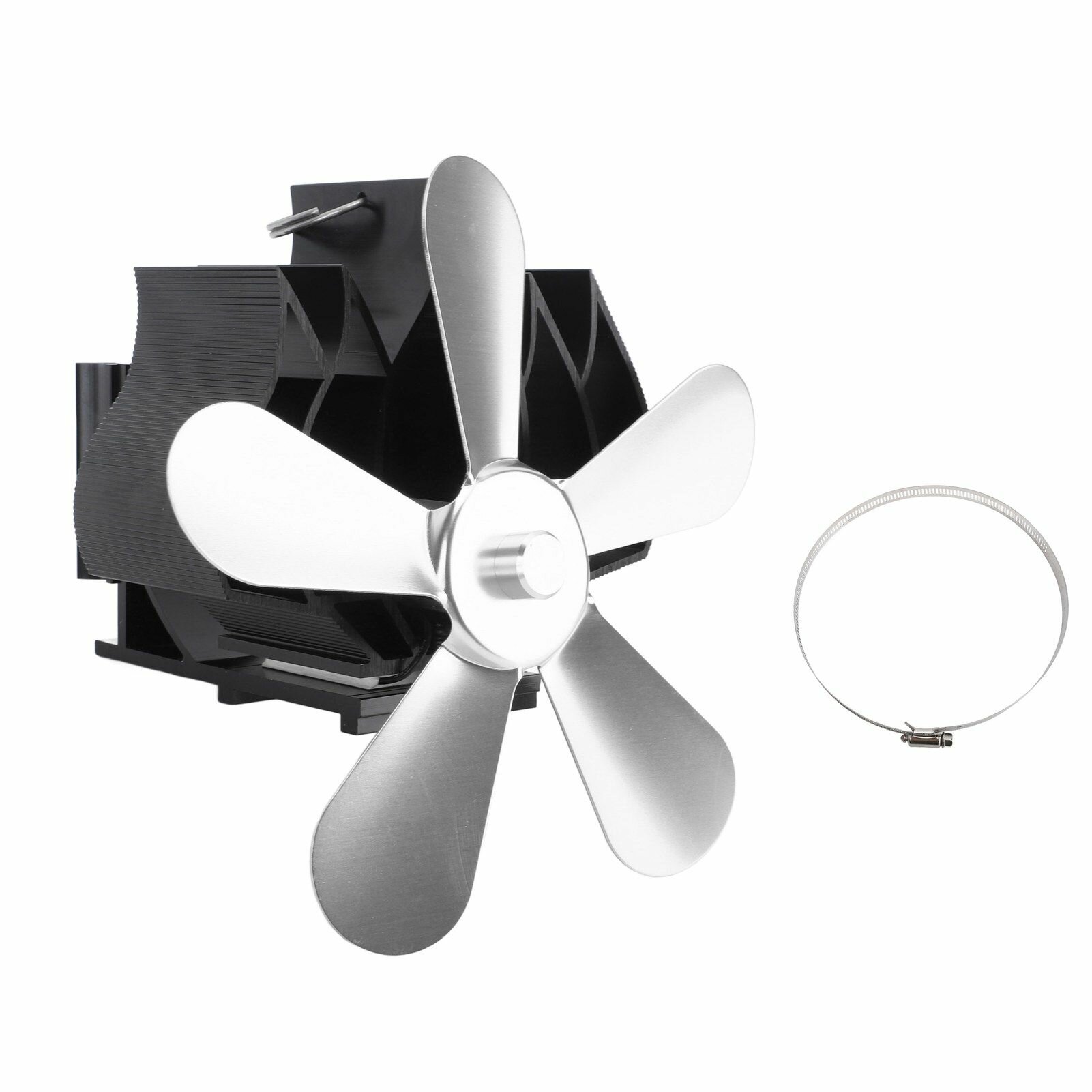 5-лопастной настенный вентилятор для дровяной печи (серебро)