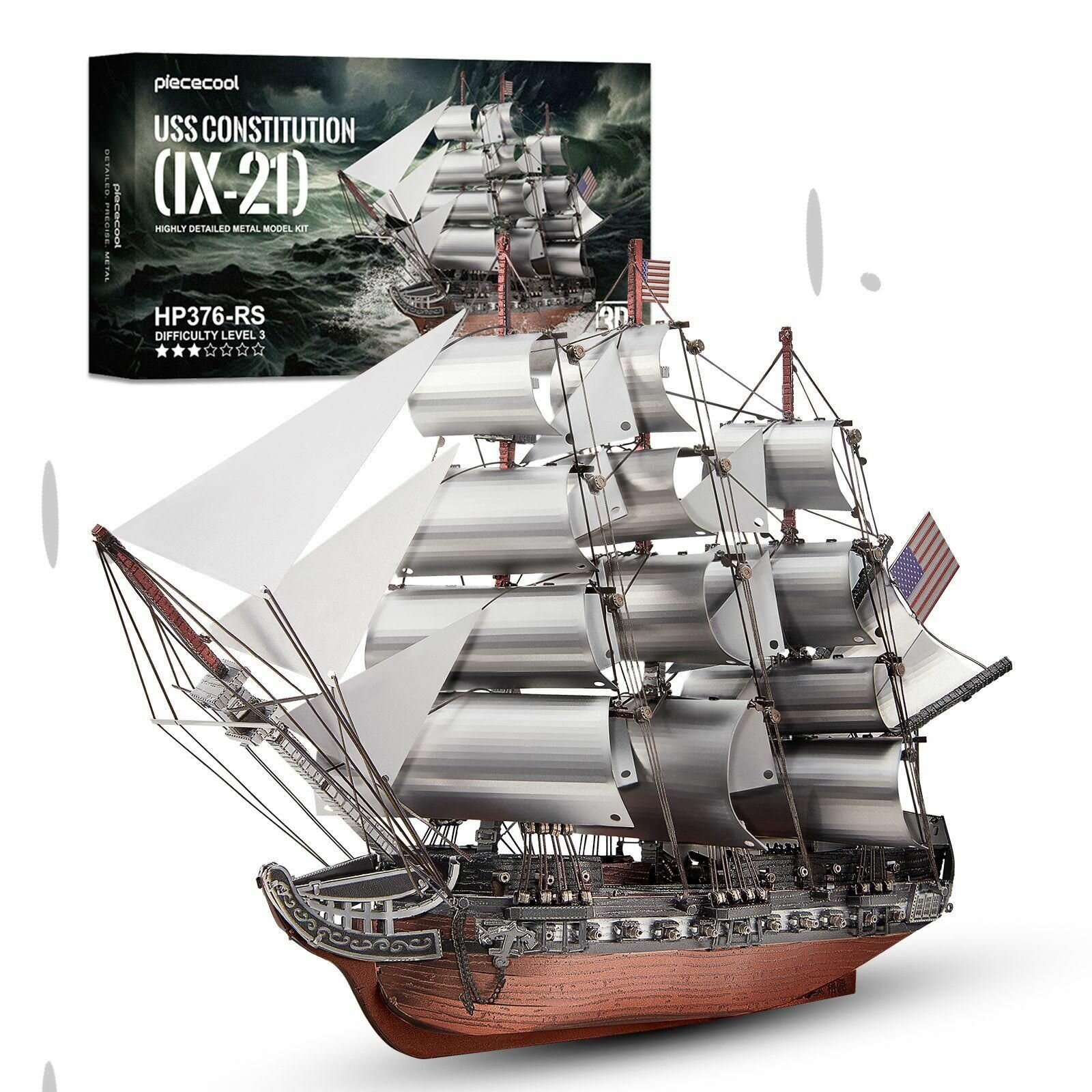 Piececool Металлические 3D модели для взрослых Парусный фрегат Наборы моделей-пазлов для подарков на праздники 1 pcs