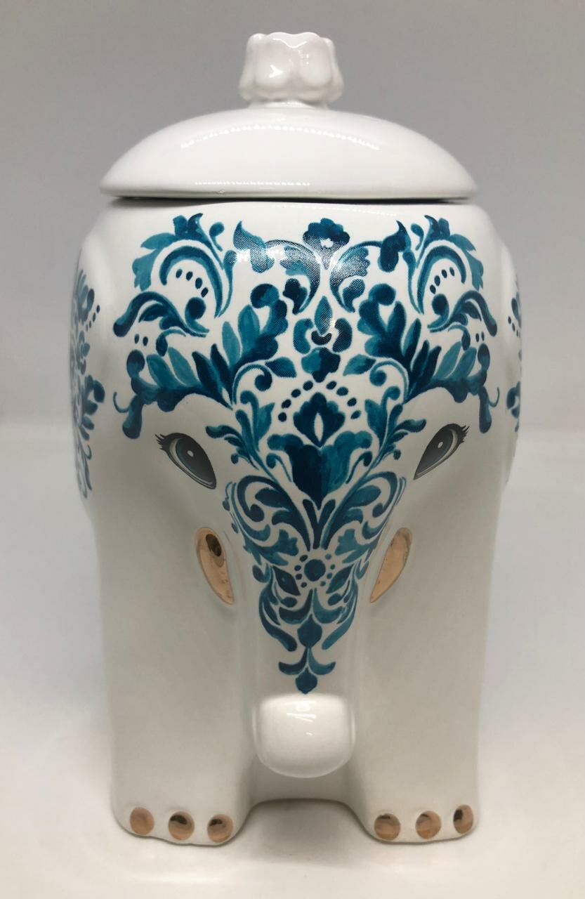 Керамический синий Слон с цейлонским чаем 50 гр.