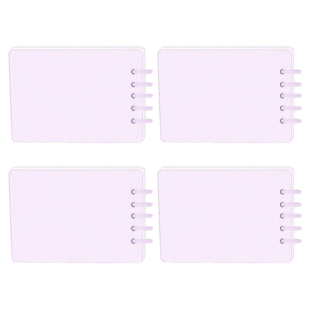 Блокнот, Портативный блокнот A7 с кольцевым переплетом - фиолетовый, набор из 4 блокнотов