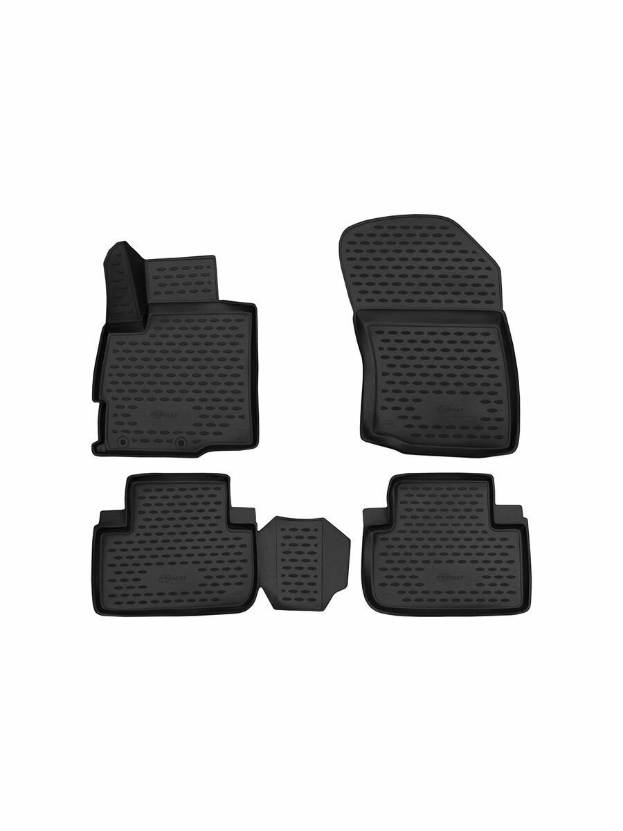 Коврики 3D в салон MITSUBISHI Outlander, 2012-2015, 2015-, 2 WD, 4 шт. (ПУ, повышенная износостойкость) / Митсубиси Аутлендер