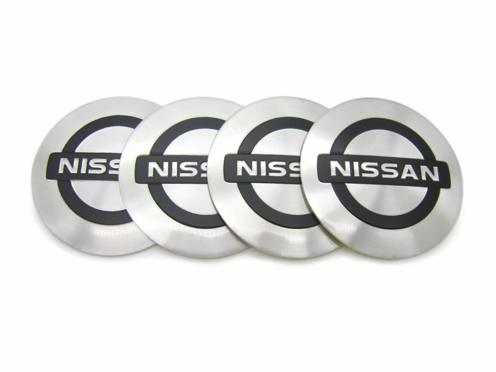 Наклейки на диски Nissan chrome black logo 60 мм