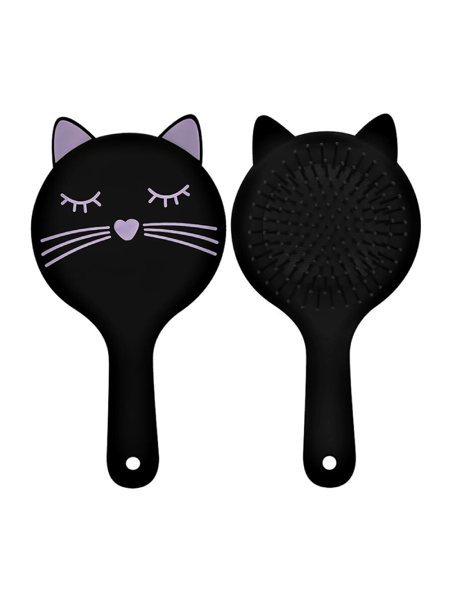 Расческа Lady Pink, массажная, для распутывания, черная, нейлон/пластик