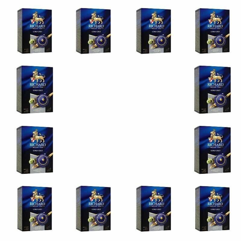 Richard Чай черный листовой, Lord Grey, 180 гр, 12 шт в коробке