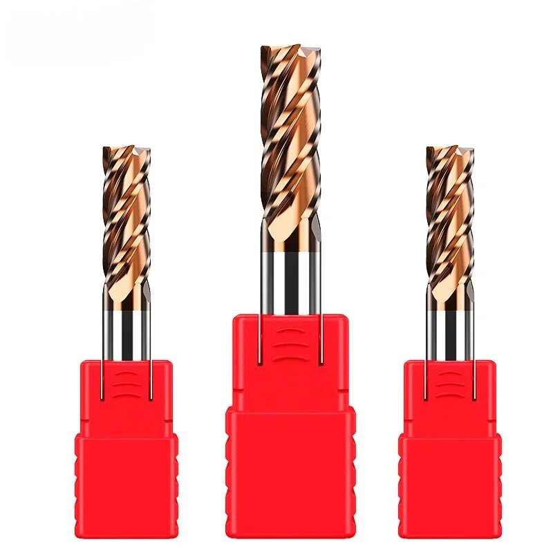 HRC55 4-флейтовая концевая фреза из карбида вольфрамовой стали с нанопокрытием, плоская концевая фреза для механической обработки с ЧПУ, концевые фрезы, инструменты 1PCS-2.5x6Cx4Dx50L