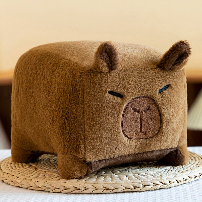Плюшевая кукла Cube Capybara, креативная лечебная кукла, настольное украшение, подарок на день рождения для друзей, 25, коричневый