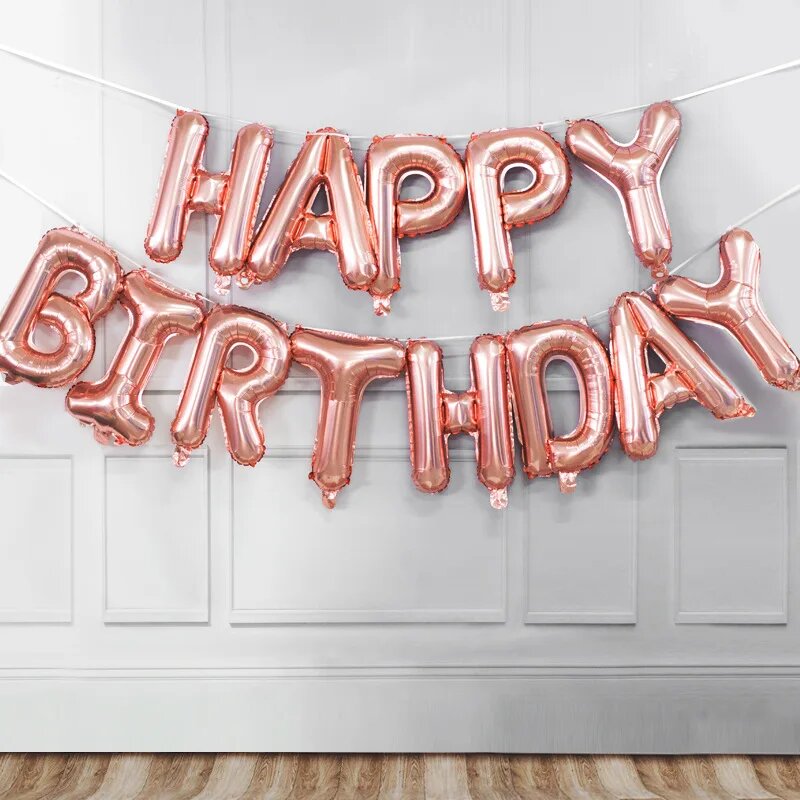 Гирлянда из шаров "Happy Birthday", Rose Gold, 16 дюймов