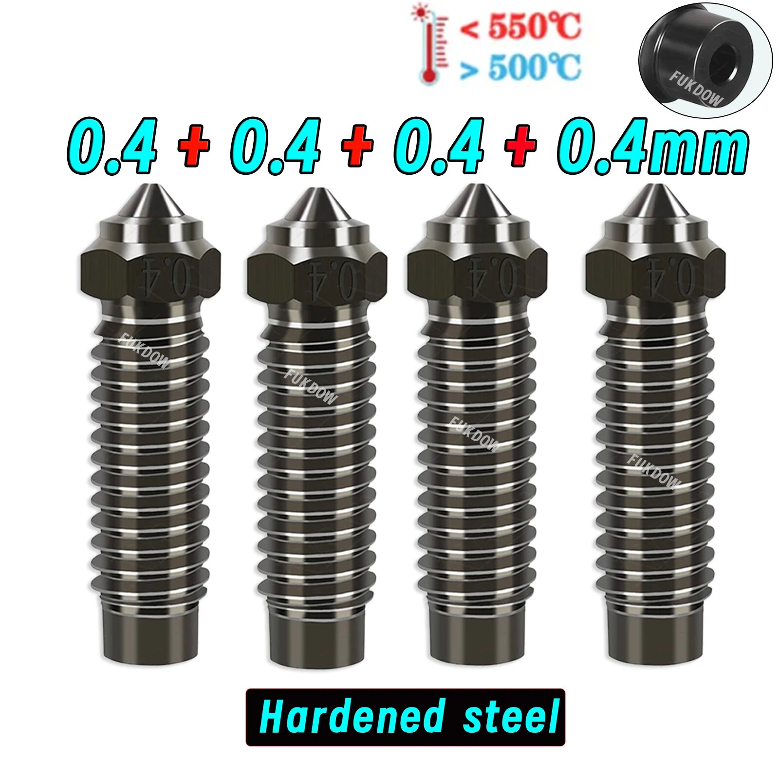 Набор Hotend 0.4мм для 3D принтера, закаленная сталь, Nozzle BK4444