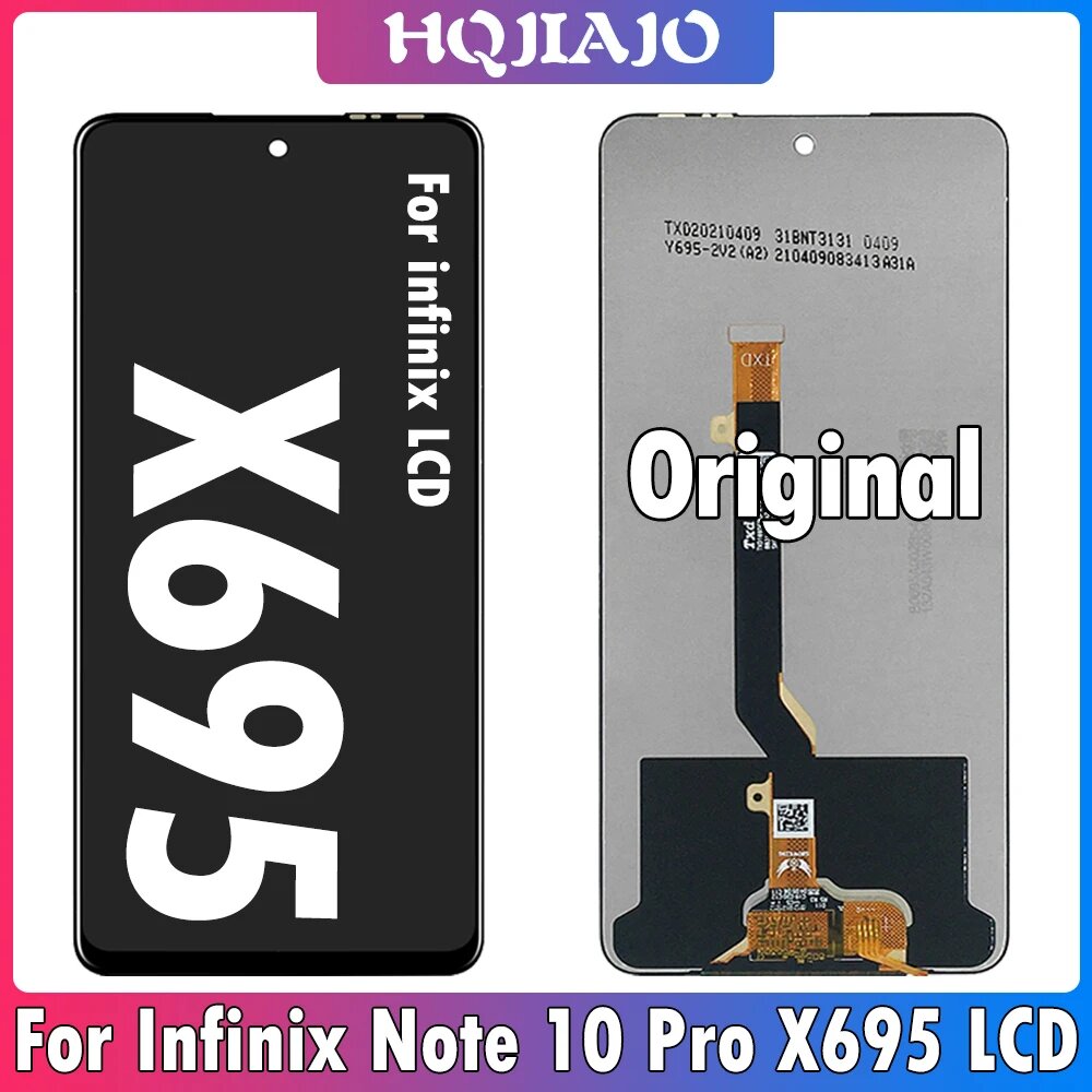 6,95 "оригинальный ЖК-дисплей для Infinix Note 10 Pro X695D, дигитайзер сенсорного экрана в сборе, замена ЖК-дисплея Note 10 Pro X695