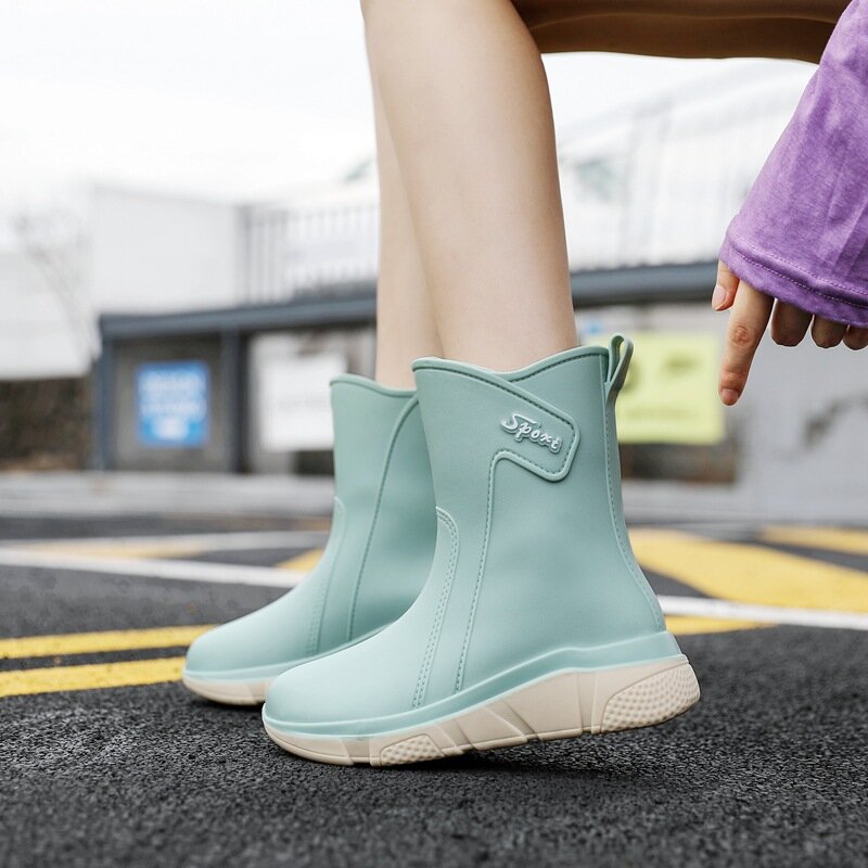 Модные короткие резиновые сапоги Chelsea, универсальные резиновые сапоги для женщин, ботинки Martin, нескользящие водные сапоги, резиновые сапоги для взрослых, полусапожки