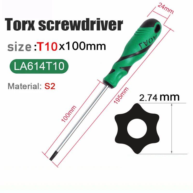 Отвертка Torx T10x100mm LA614T10, S2, 195mm