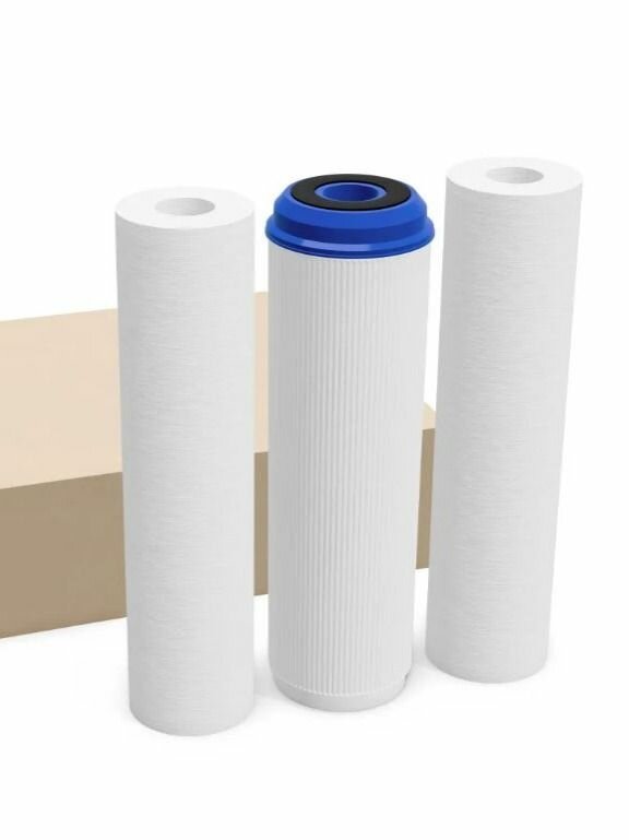 Комплект универсальных картриджей (5мкм, CA, 1мкм) для фильтров Slim Line 10" (SL10) Prio KSet-19 (K100, K205, K101)