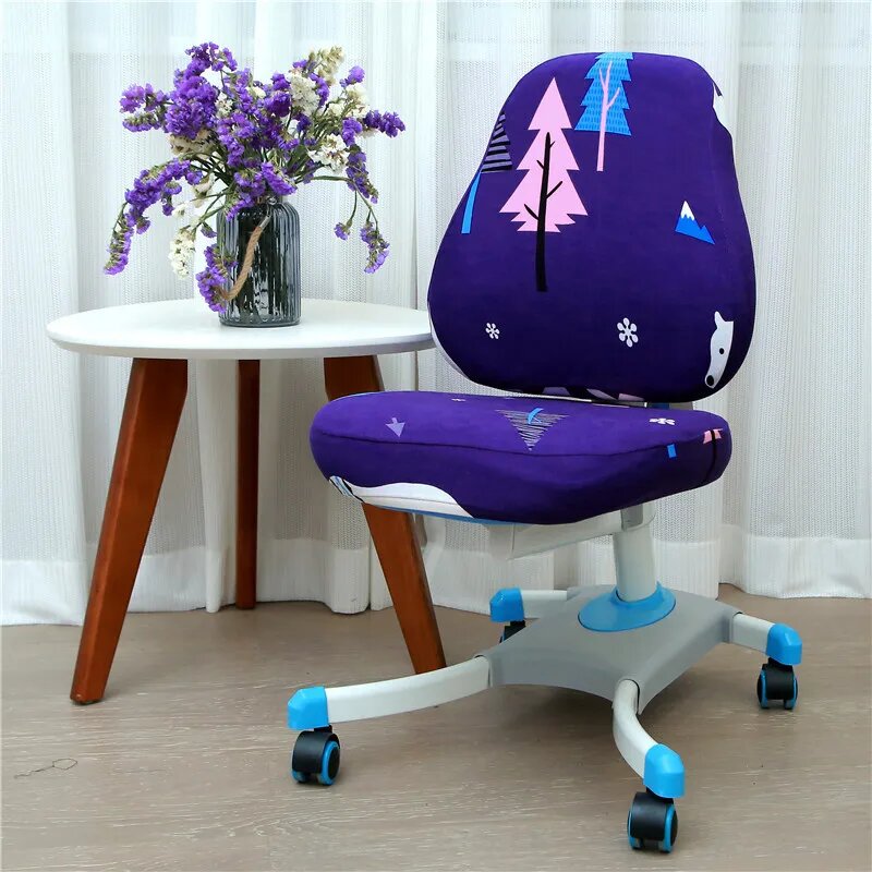 Детские чехлы на стулья, 2 шт, полиэстер/спандекс Фиолетовый, Color 1