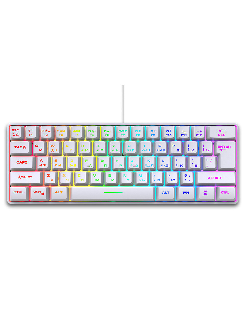 61-клавишная проводная механическая игровая клавиатура, бесшумная мини-компактная, на 60% клавиатура механическая, с RGB-подсветкой