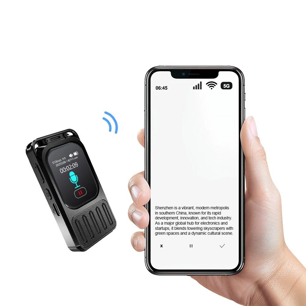 Vandlion V78AI Цифровой диктофон Bluetooth 32 ГБ