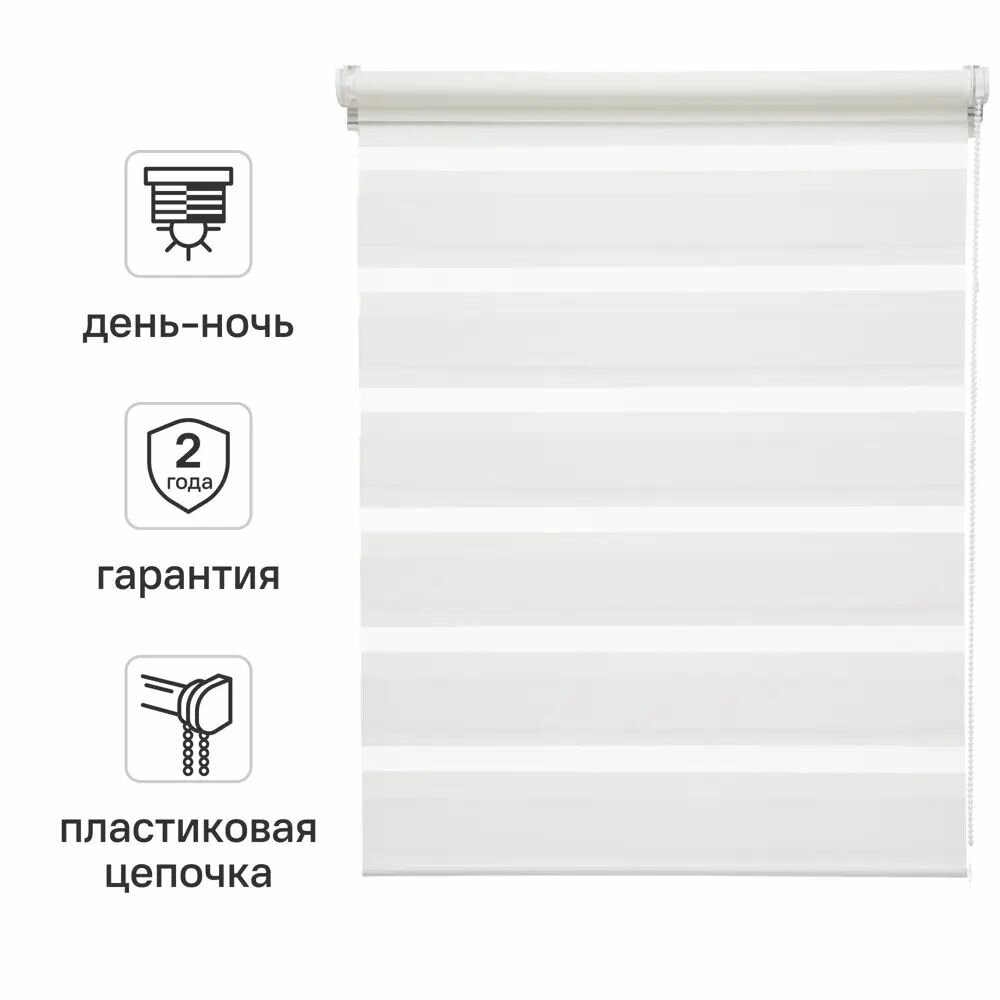 Штора рулонная день-ночь Peter 60x160 см белая