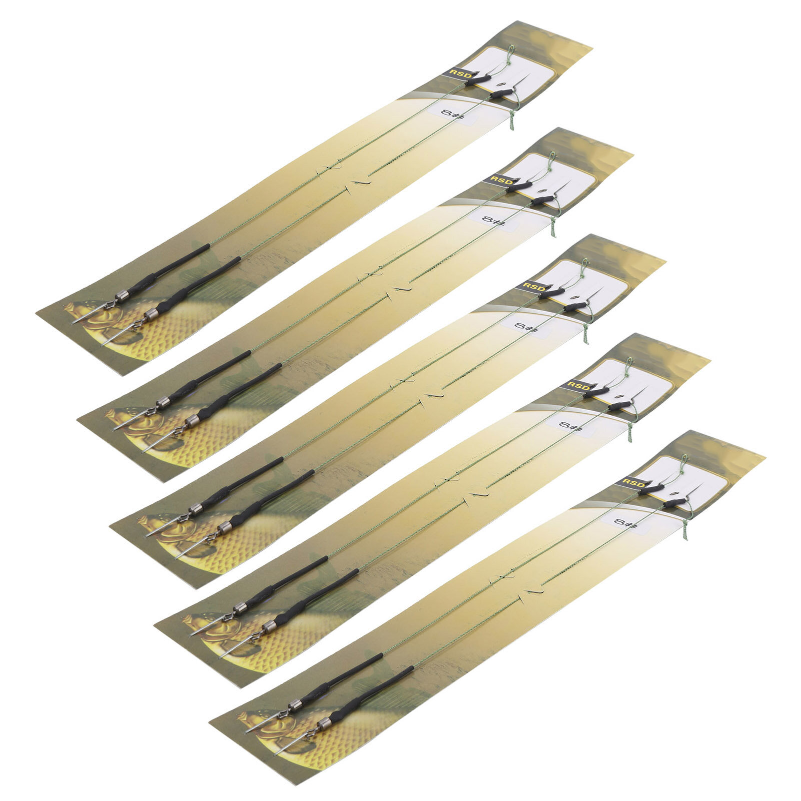 5 комплектов оснастки для карповой рыбалки: волосяная оснастка, леска, металлические крючки, наживка, проволочная оснастка, рыболовный аксессуар 8#