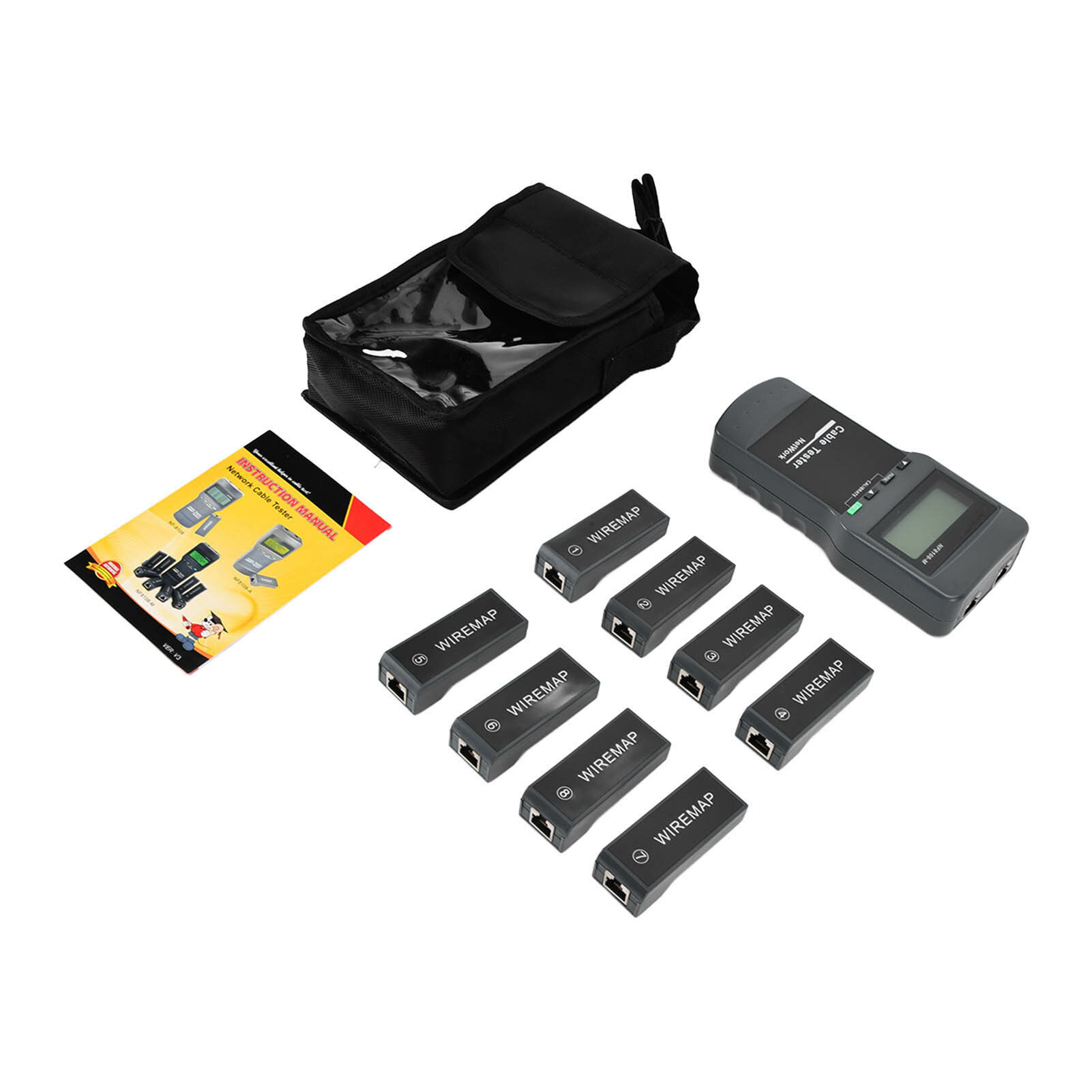 Тестер длины сетевого кабеля с ЖК-дисплеем F-8108-M, прибор для поиска неисправностей проводов с 8 удаленными блоками.