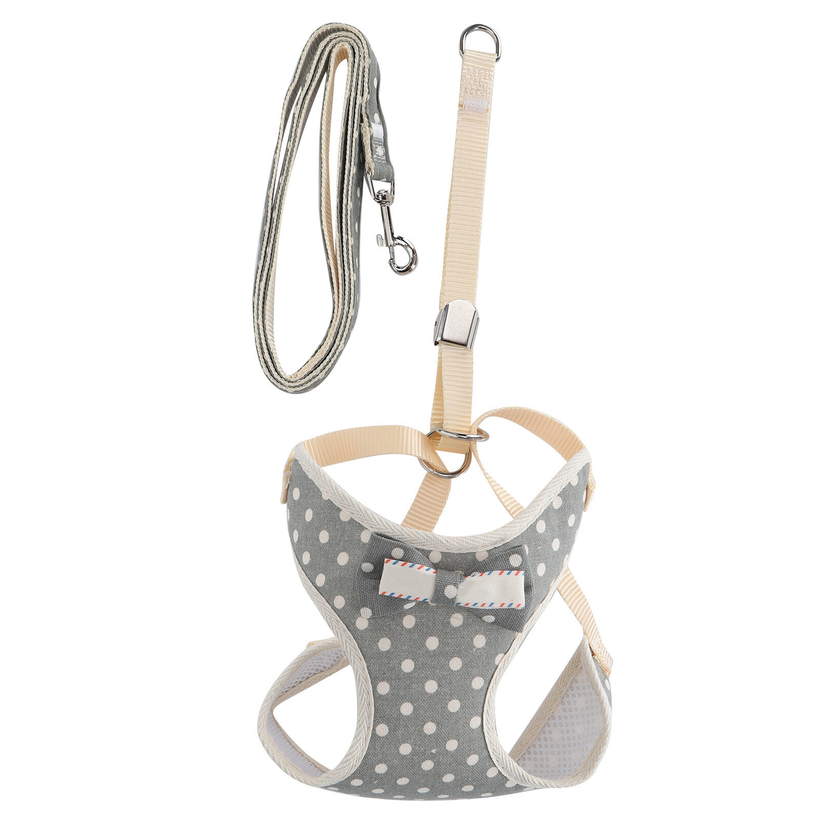 Дышащая шлейка-жилет для кошек с регулируемым поводком, предотвращающая побег питомца (серый, размер M (подходит для собак весом до 58 кг))