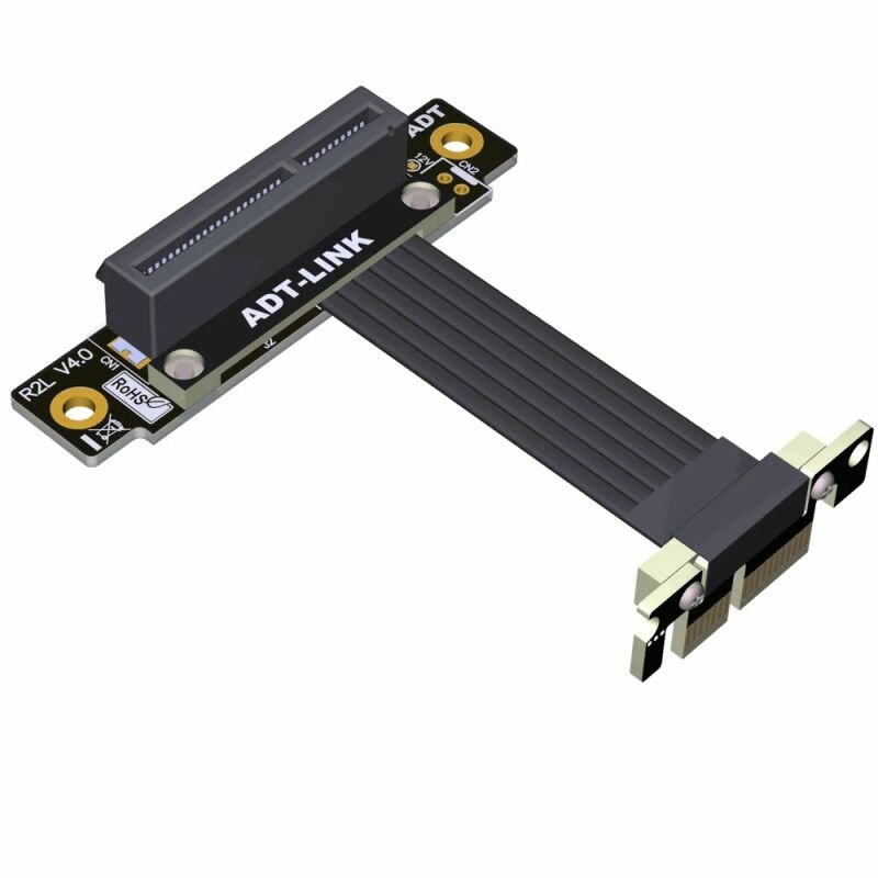 Шлейф PCI Express 4.0 x4 - x1 Riser для видеокарты, удлинительный кабель PCI-E 1x - 4x, двойной удлинитель Riser на 90 градусов