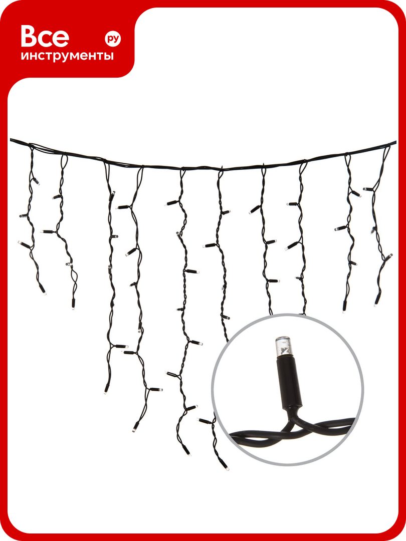 Светодиодная бахрома Uniel ULD-B3010-200/TBK WHITE IP67 с эффектом мерцания, 3м UL-, фасадах жилых домов