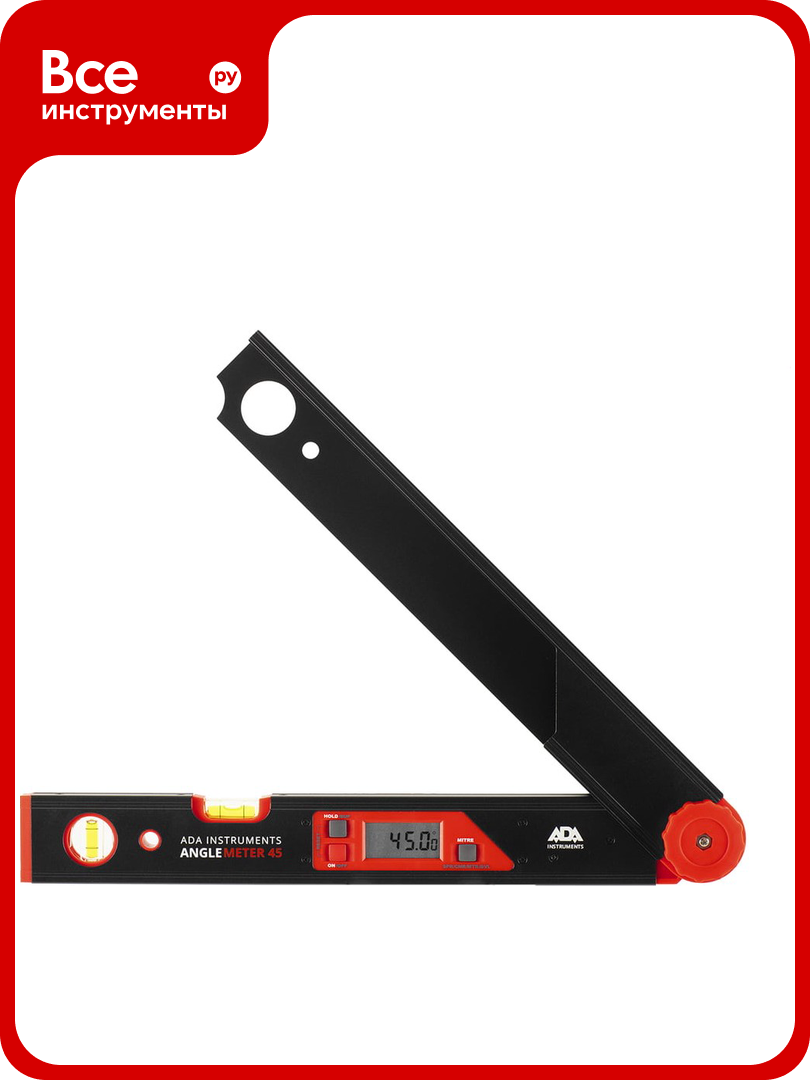Электронный угломер ADA AngleMeter 45 А00408 – профессиональный цифровой измеритель углов с высокой точностью