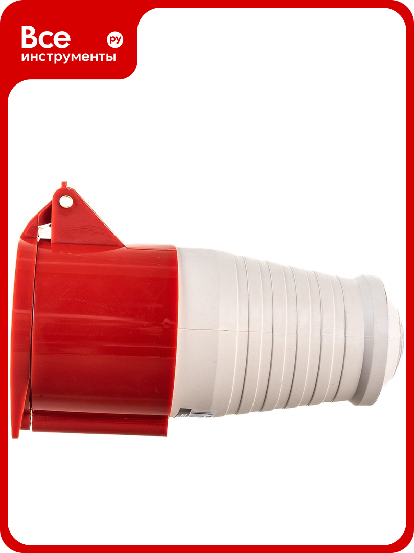 Розетка Navigator 14 308 кабельная переносная с пластиковым корпусом, защита IP44, три полюса 3P+N+PE, белый/красный