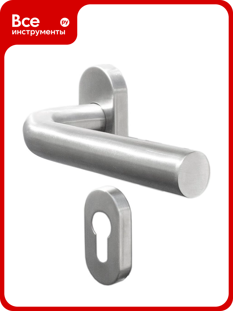 Гарнитур для профильных дверей DOORLOCK DL 040UR/F PZ L-form Rt нерж. сталь, на розетках 73307, дверного