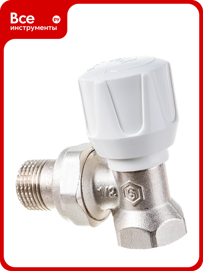 Ручной терморегулирующий угловой клапан STOUT 1/2 SVR 2102 000015 RG008S6N6NPVV7
