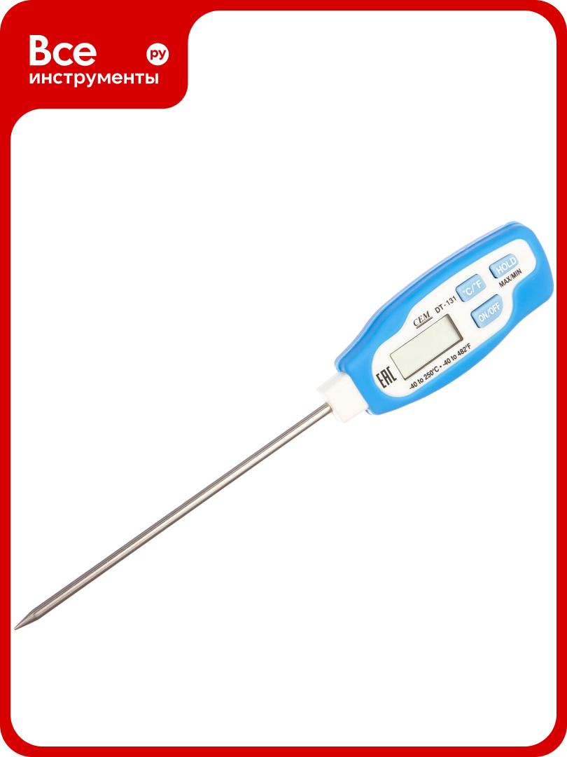 Термометр СЕМ DT-131 481721, для определения температуры жидких